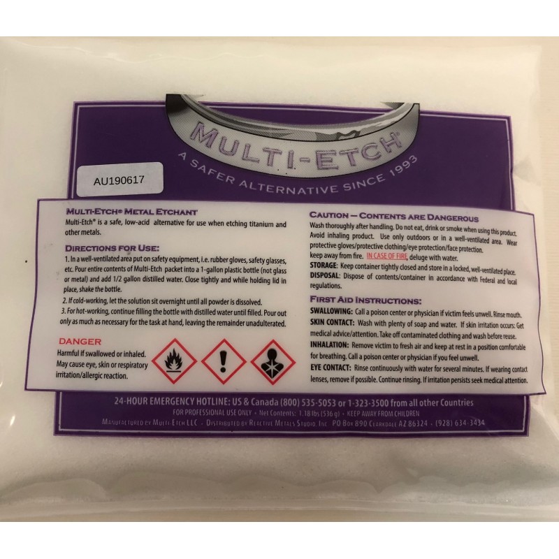 Multi - Etch for Etching Titanium & other Metals